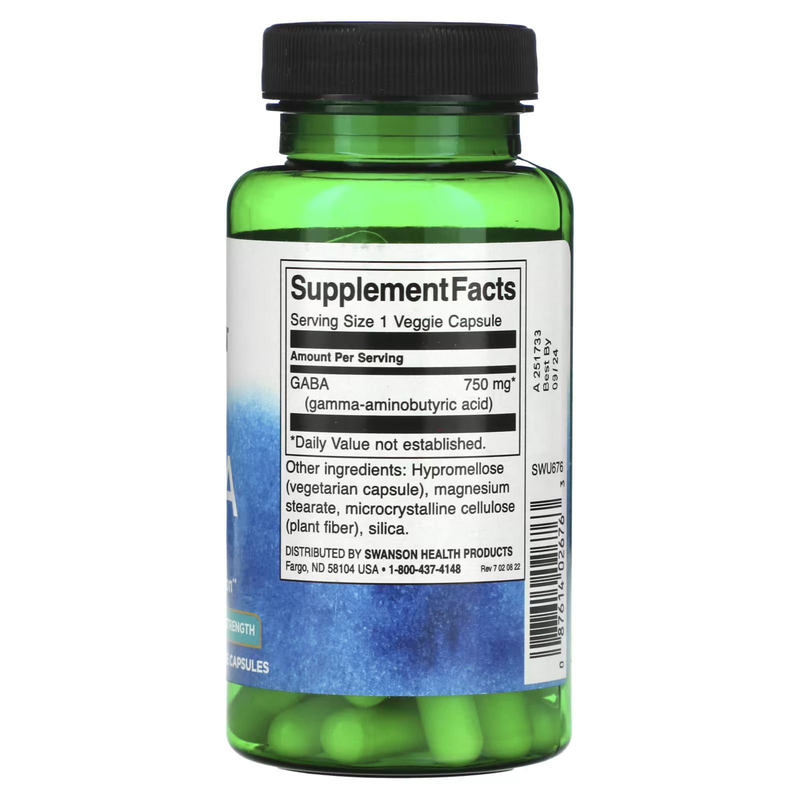 ГАБА Swanson GABA Maximum Strength 750 мг 60 капсул - GABA - Купити ...